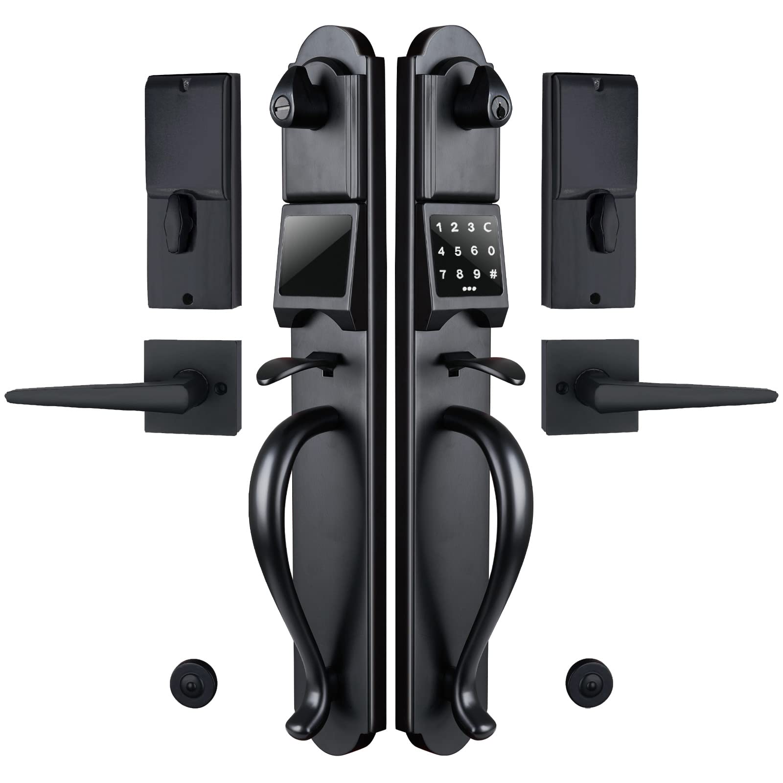 NEWBANG HARDWARE Keypad Deadbolt and Dummy for Double Front Door, Heavy ...