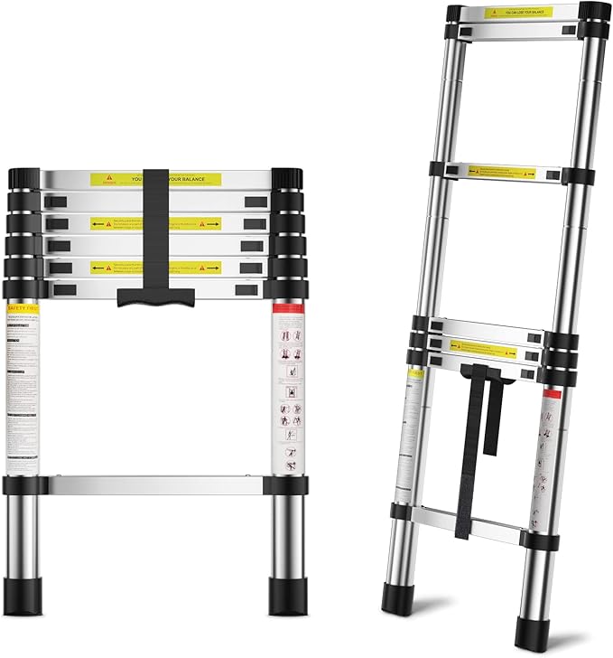 MGENLONG 6.6 FT Extension Ladders, Lightweight Collapsible Ladders ...
