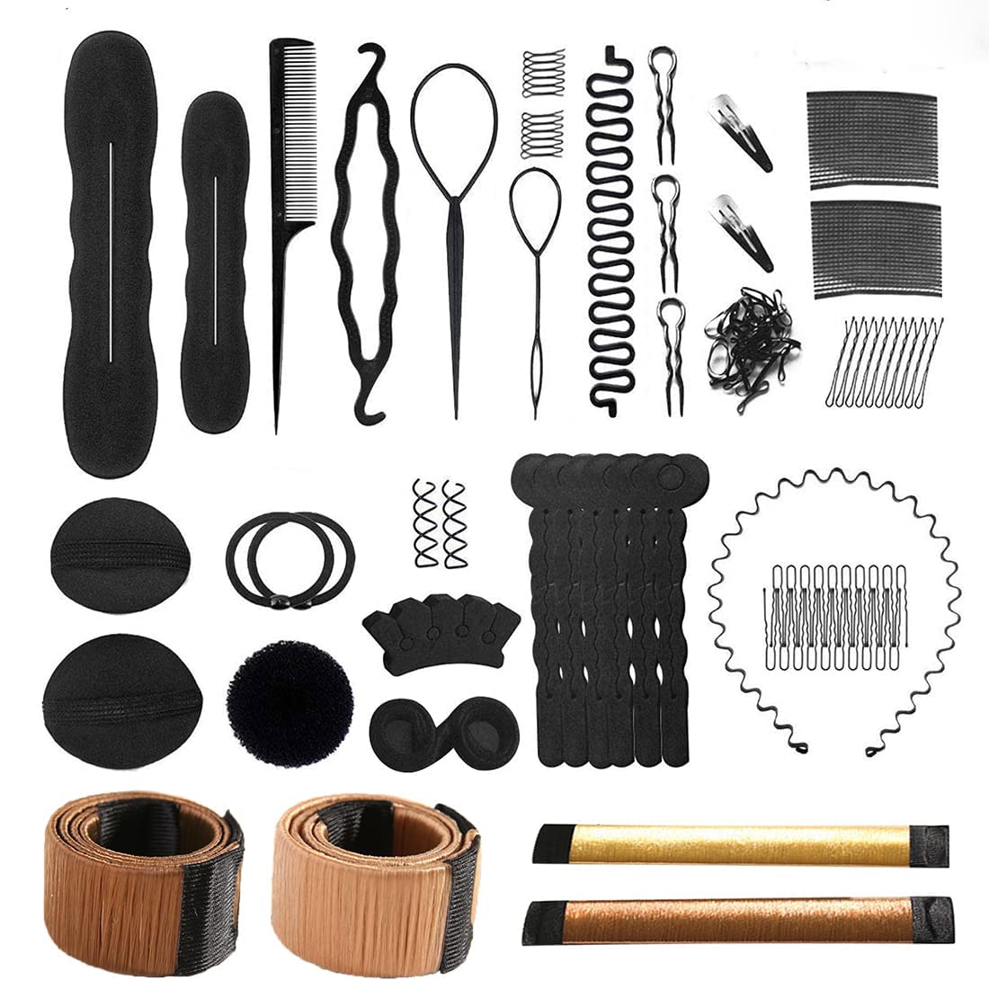 Amazon.com: 40 Pcs Hair Styling Accessories Kit Set Bun Maker Hair ...
