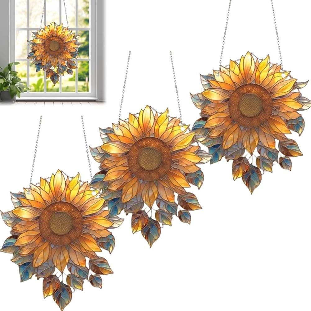 Amazon.com: Sunflower Acrylic Window Hanging, Sunflower Hanging ...