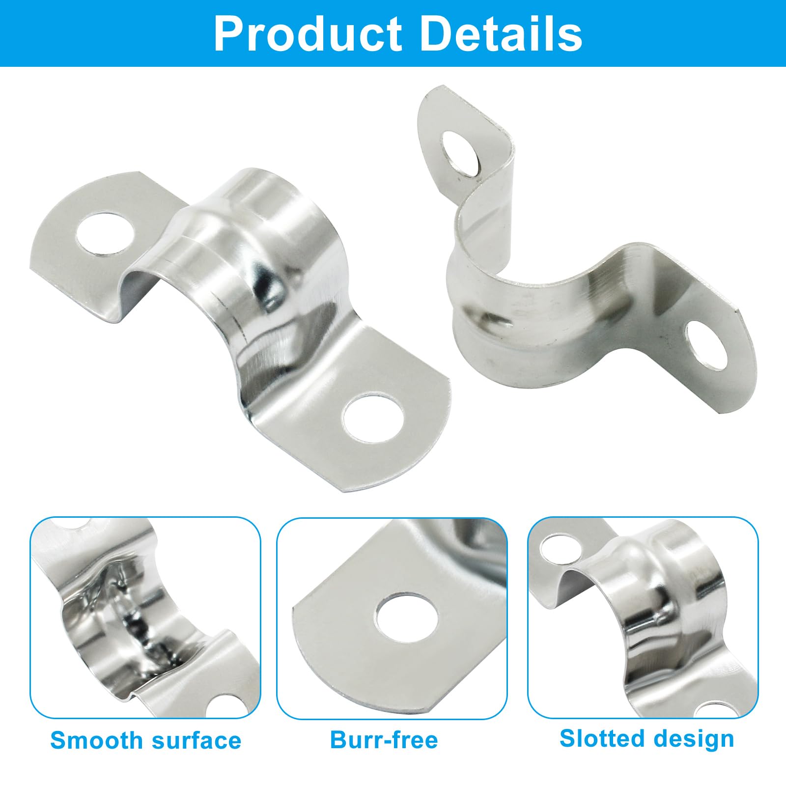 Snapklik.com : Moicstiy 25 Pack M16 Rigid Pipe Strap, 5/8 Inch ...