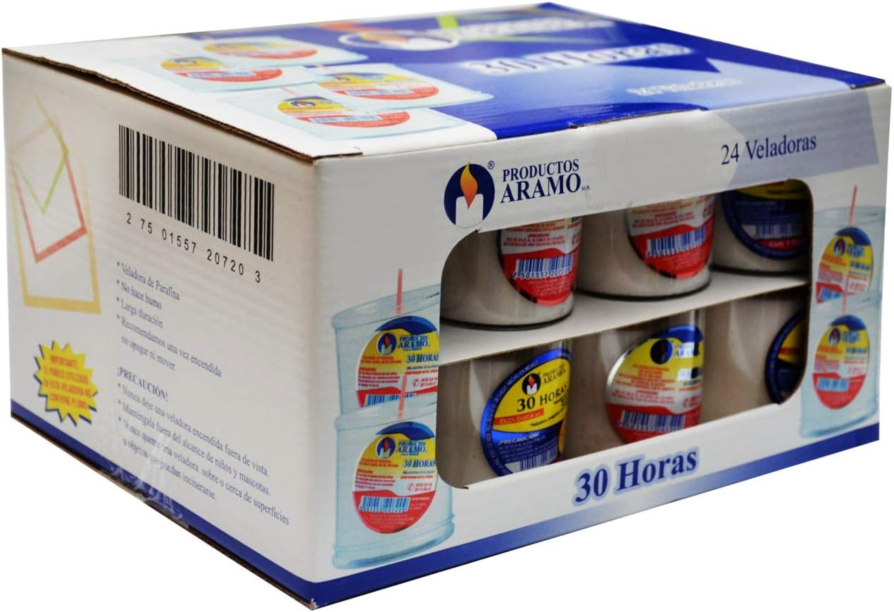 ARAMO® | Caja 30 HORAS | Ecológica® | Blanco | 24 piezas de 100 gr c ...