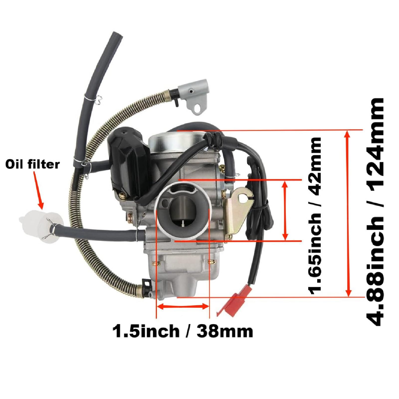 PD24J GY6 150cc Carburetor Compatible with Moped ATV Go Kart Scooter ...