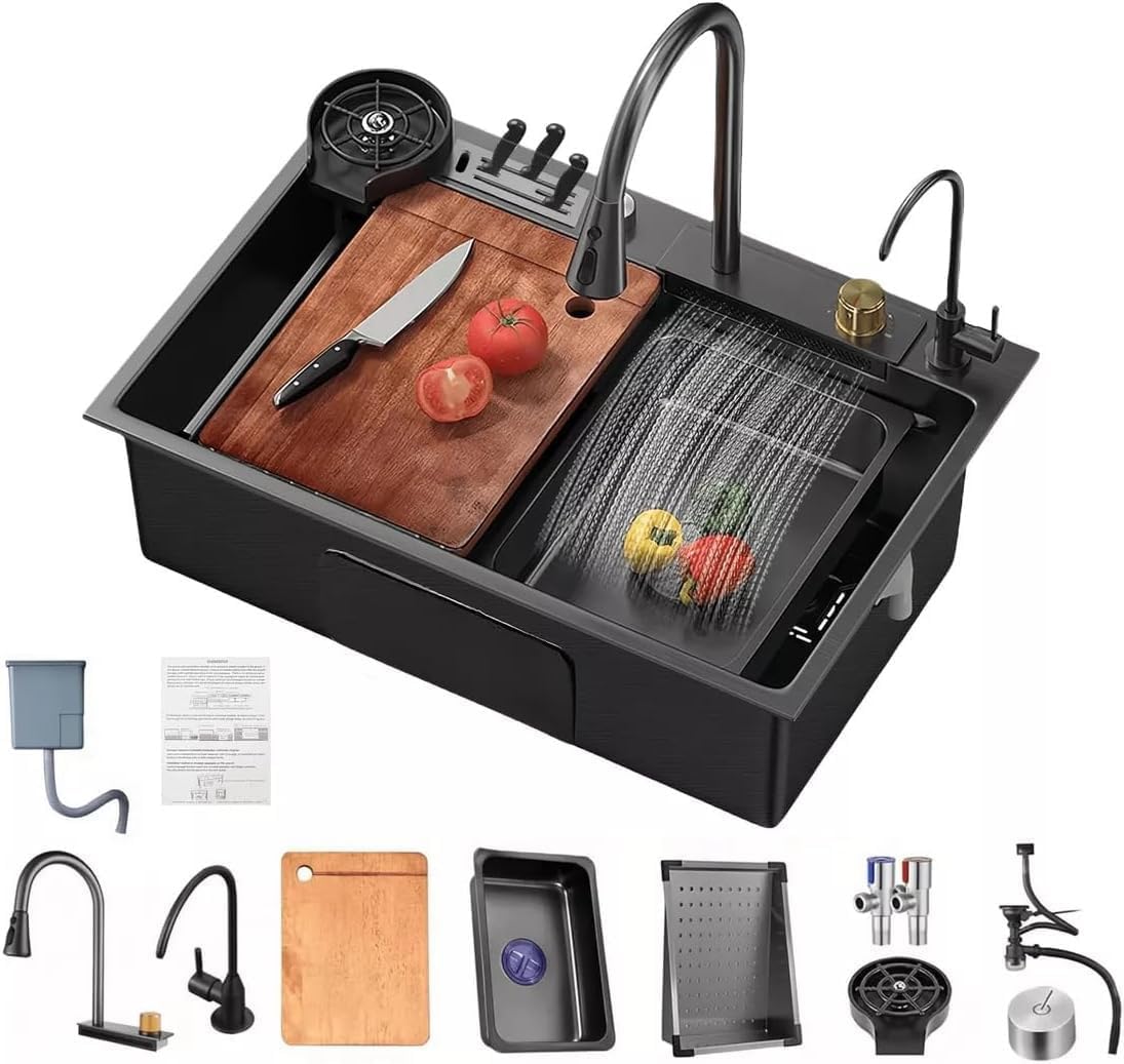 SAFONUS Fregadero De Cocina, 80cm x 46cm, Acero Inoxidable 304, Con ...