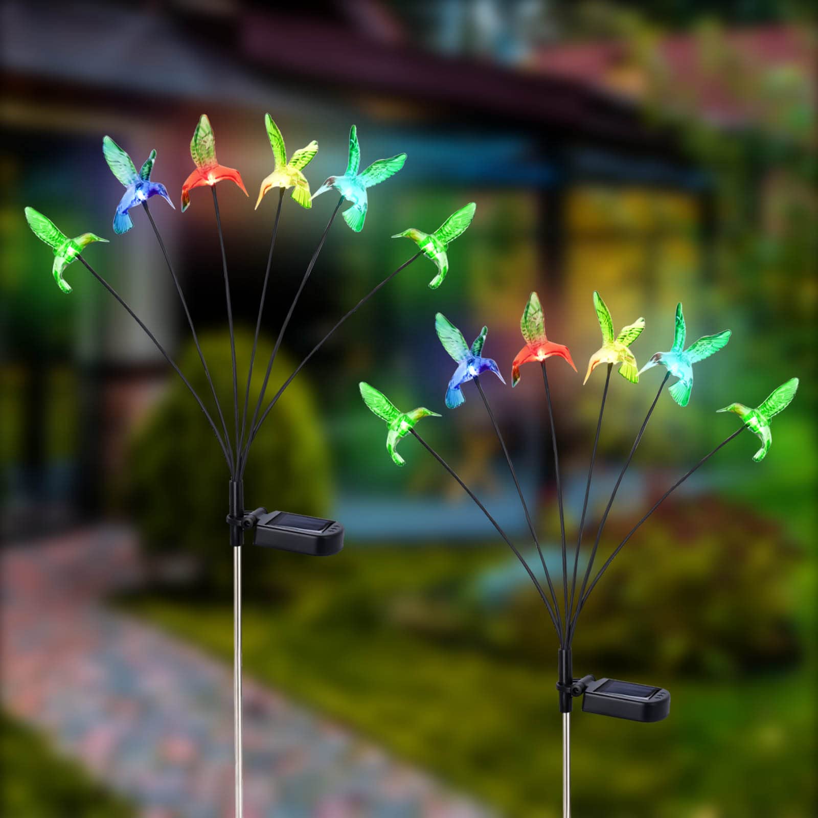 HEDAQI Hummingbird Solar Lights, Solar Hummingbird Lights Color ...