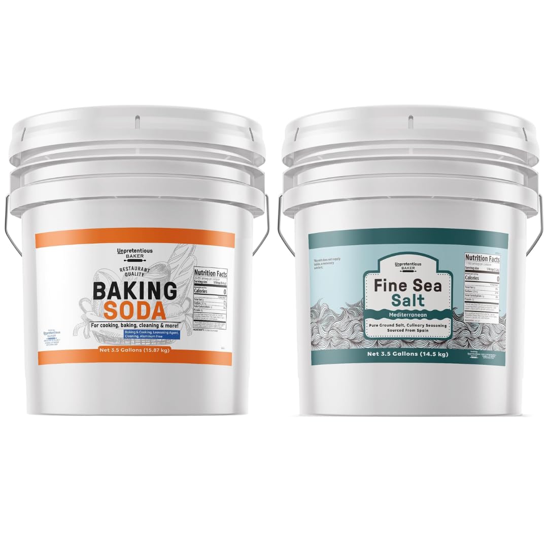 Amazon.com: Unpretentious Baking Soda and Fine Sea Salt Bundle, 3.5 ...
