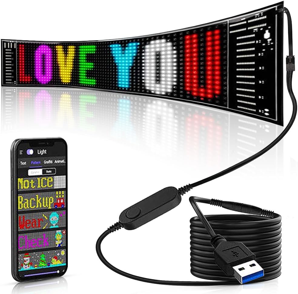 Flexible LED Display, Scrolling Bright Advertising LED Signs, USB 5V ...