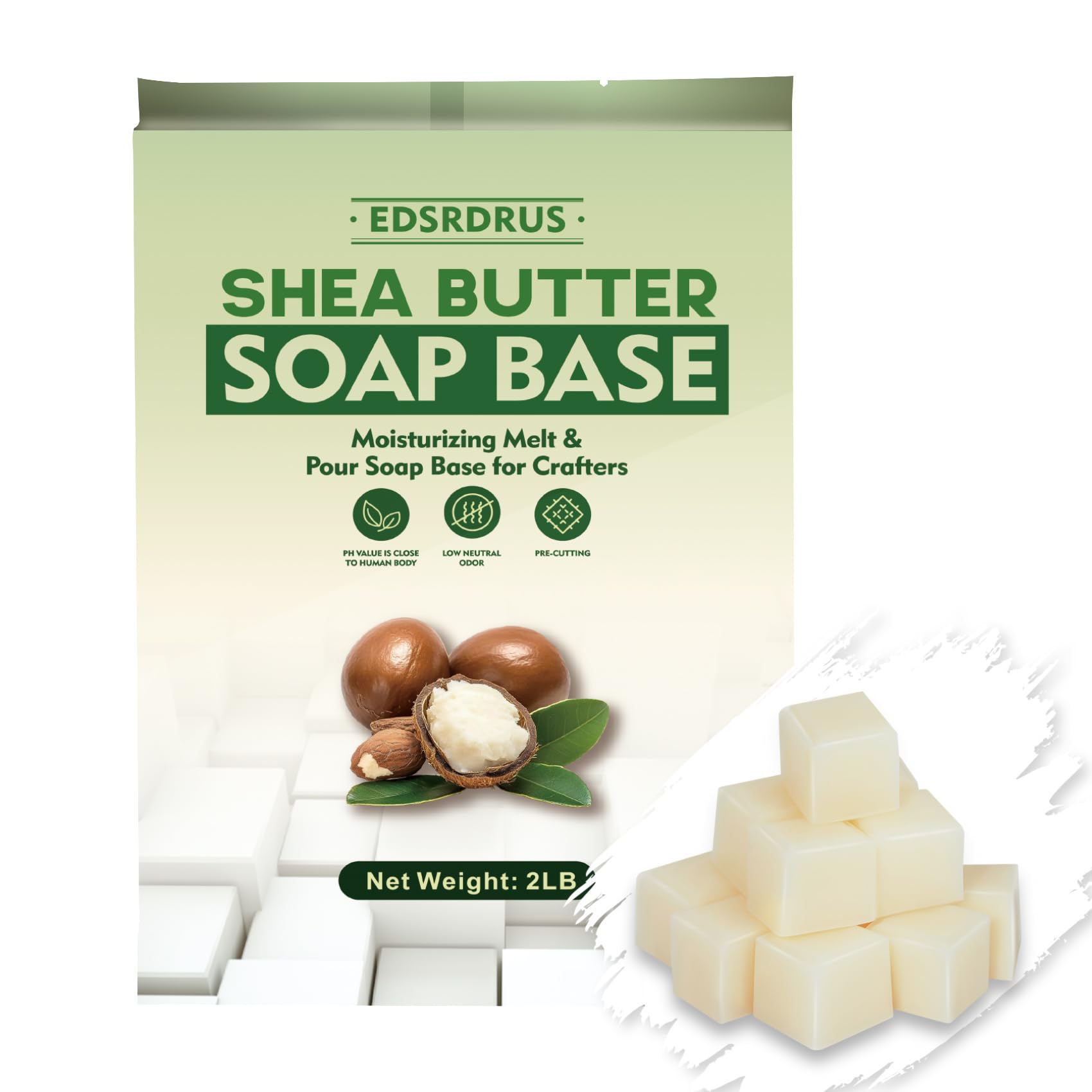 Snapklik.com : 2LB Shea Butter Soap Base Pre-Cut Moisturizing Natural ...
