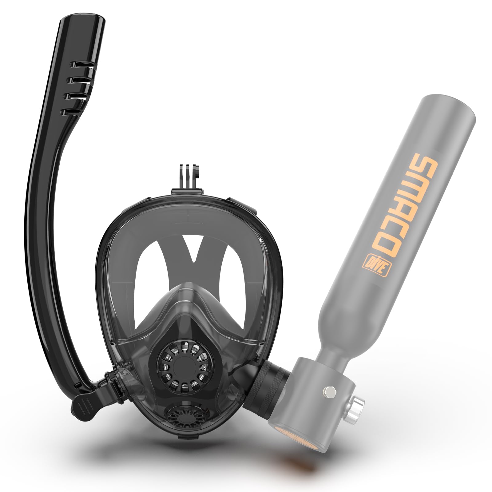 SMACO Full Face Snorkel Mask with K2 Connector Compatiable with 0.5L/0 ...