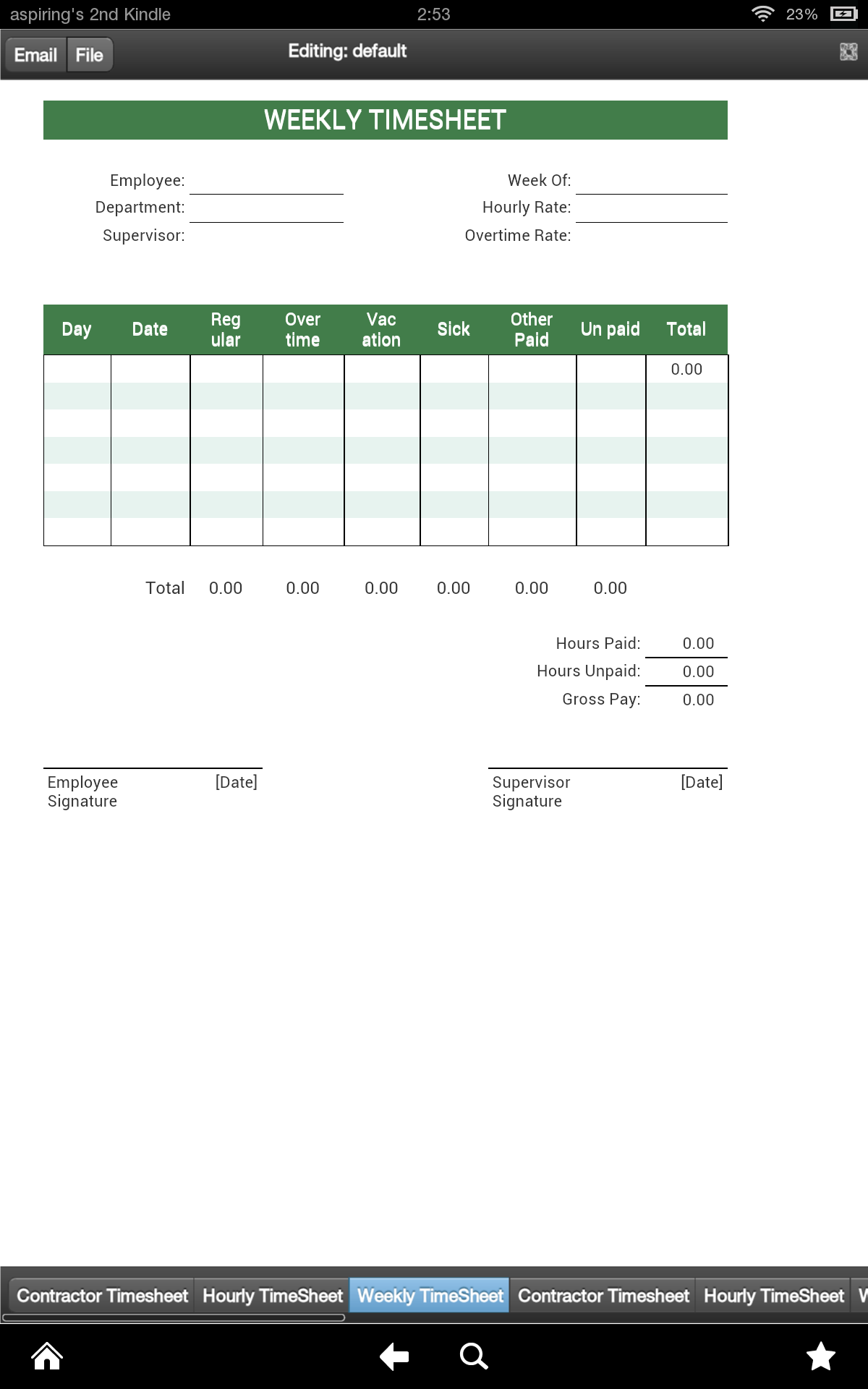 Contractor Timesheets:Amazon.com:Appstore for Android
