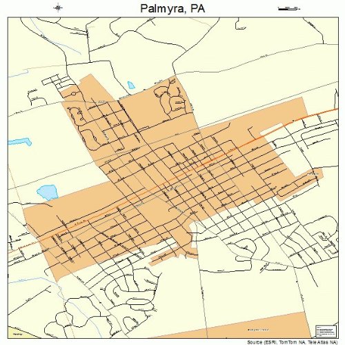 Amazon.com : Large Street & Road Map of Palmyra, Pennsylvania PA ...