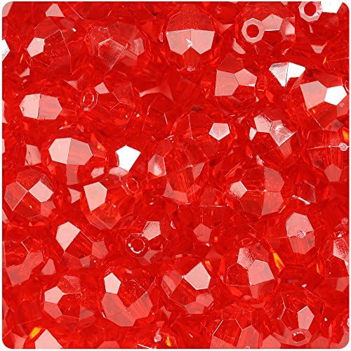 Amazon.com: BeadTin Ruby Transparent 6mm Round Plastic Craft Beads ...