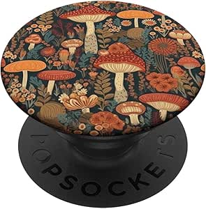 Amazon.com: Retro Vintage Flower Hippie Aesthetic Cottagecore Mushroom PopSockets Adhesive ...