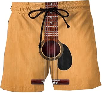 Amazon.com: Guitar Bass Mens Swimming Trunks - Love Instrument Beach ...