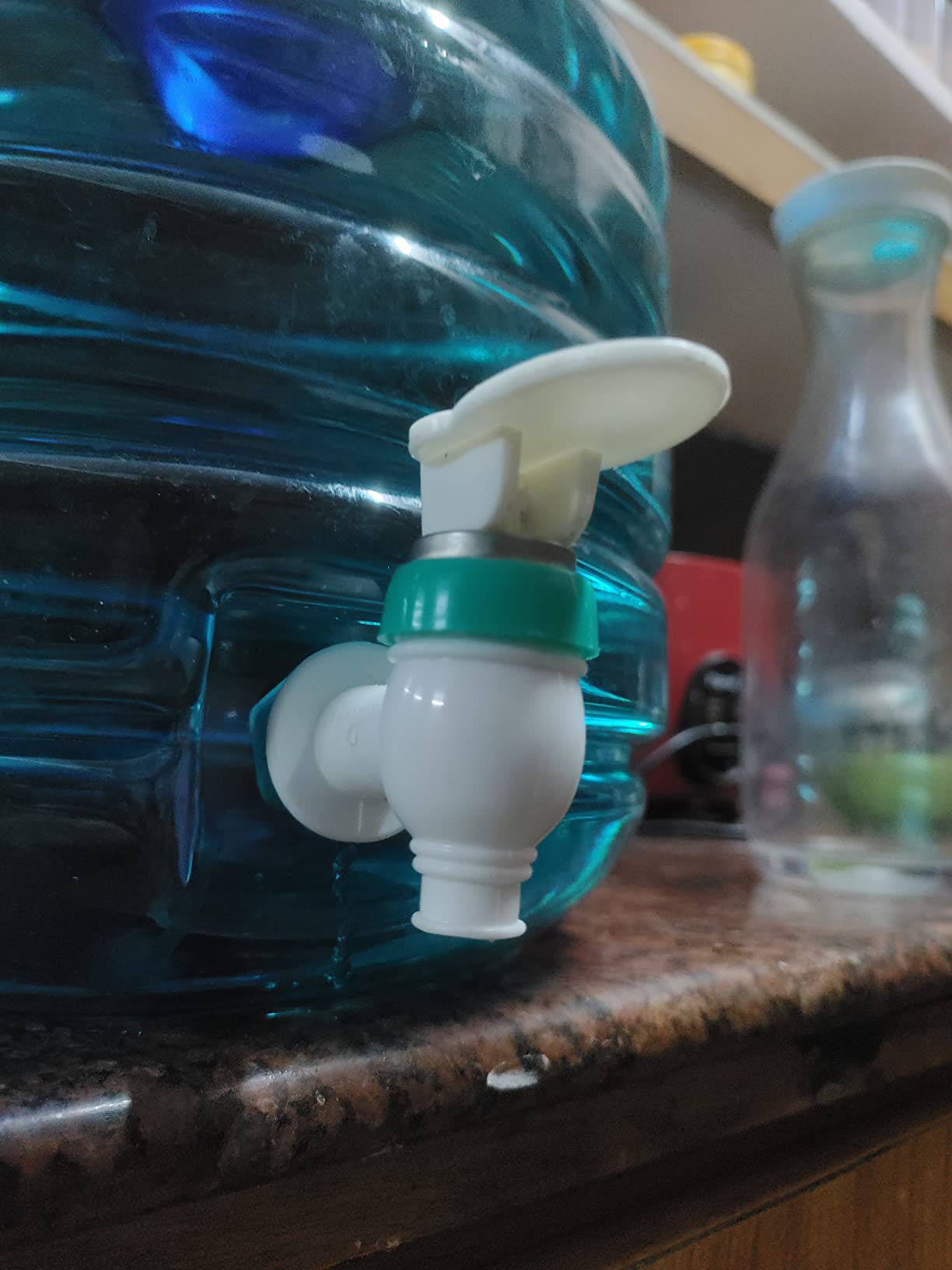 MAYUMI® Plastic Water Dispenser Jar Matka with Tap - (Peacock Green ...