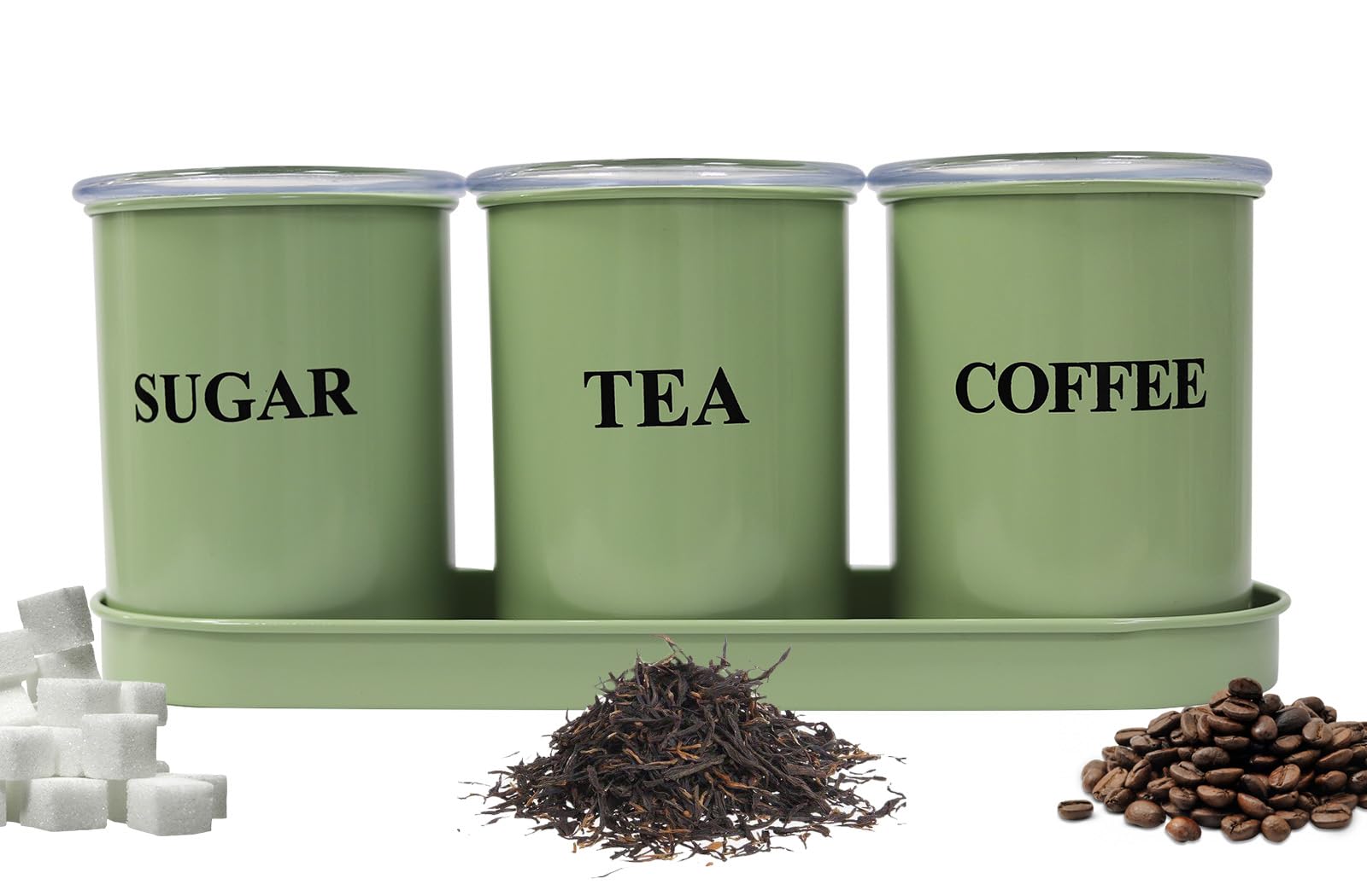 Amazon.com: Xbopetda 3 Piece Kitchen Canister Set, Tea Sugar Coffee ...