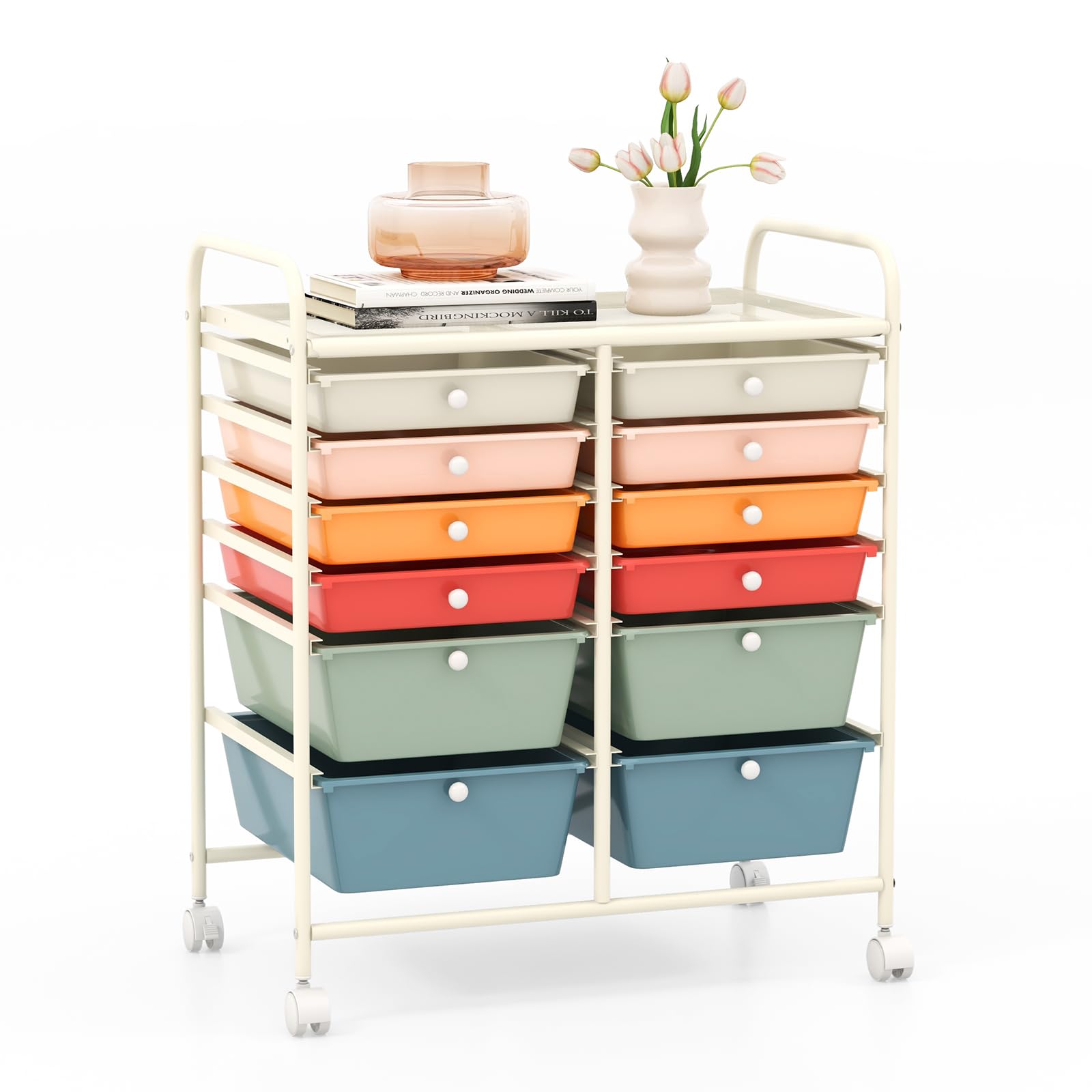 Snapklik.com : GOFLAME 12-Drawer Rolling Storage Cart, Multipurpose ...