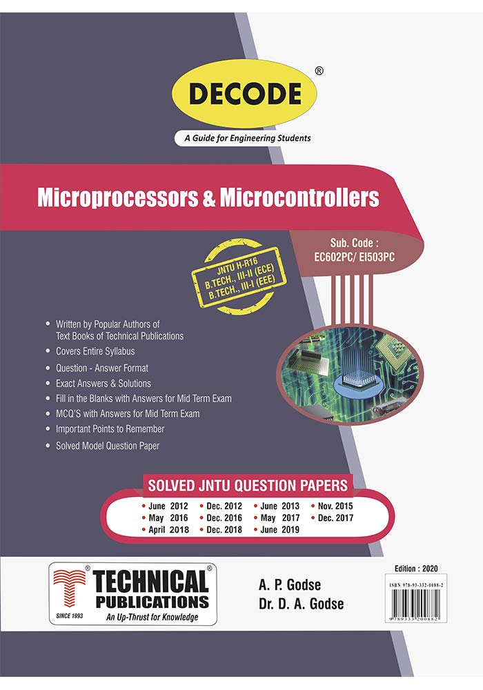 MICROPROCESSORS & MICROCONTROLLERS for JNTU-H 16 Course (III - II - ECE ...