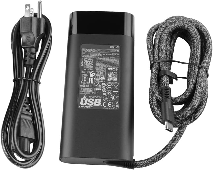100W USB C Cargador para HP Spectre x360 2-in-1 16 16-aa0000 16-aa0097nr 16-aa0047nr Pavilion ...