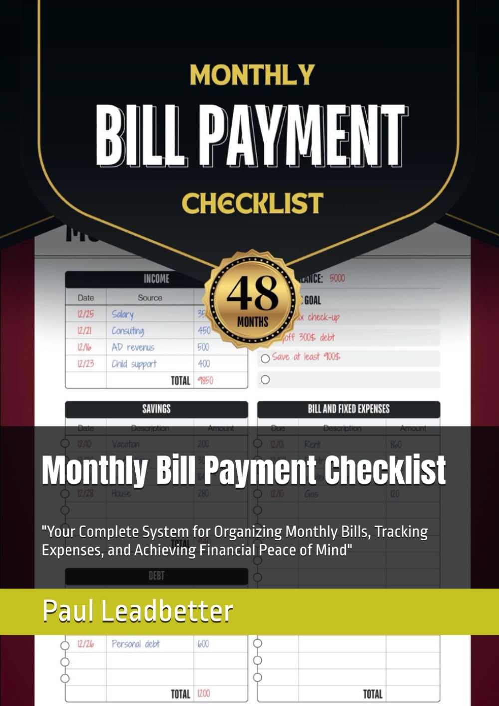 Monthly Bill Payment Checklist: "Your Complete System for Organizing ...