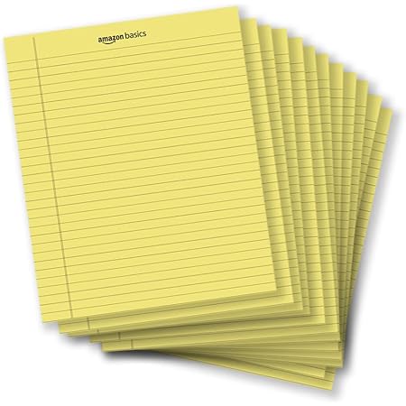 Amazon Basics Wide Ruled 10.5x8.5 - Inch 50-Sheet Lined Writing Note ...