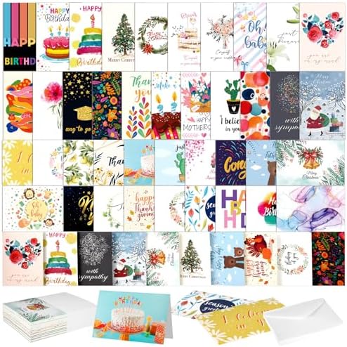 Amazon.com : 64 All Occasion Cards Assortment Box with Envelopes and ...