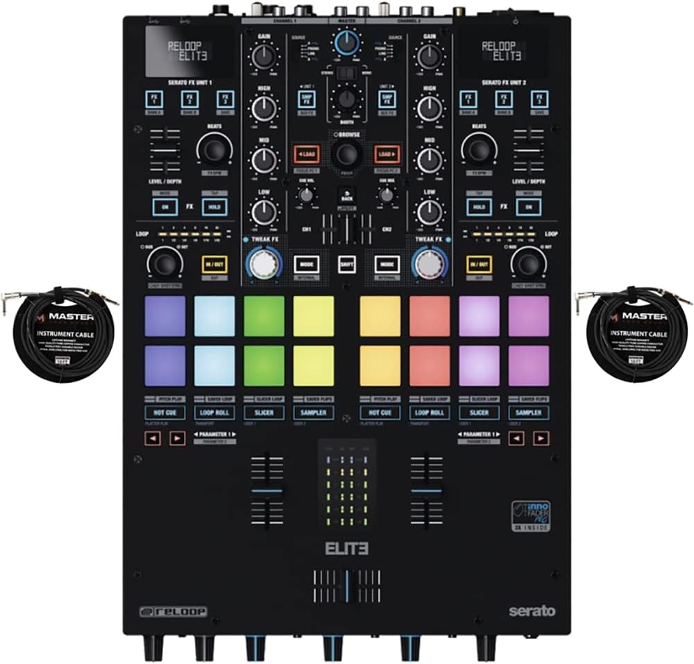 Amazon.com: Reloop Elite 2-Channel DVS Mixer for Serato w/ 10ft XLR ...
