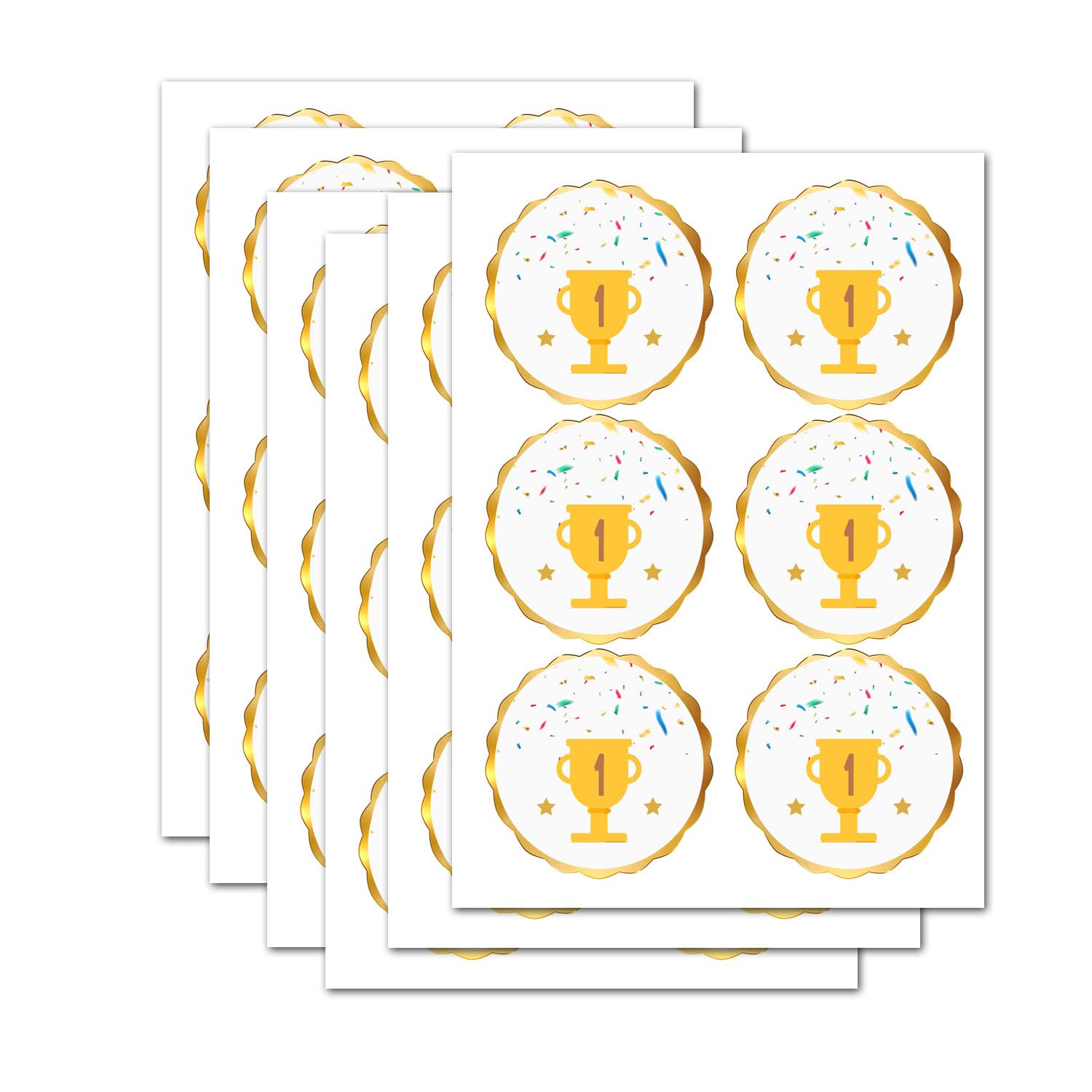 Amazon.com: Award Medals Stickers for Kids 1.5 inch Gold foil Sports ...