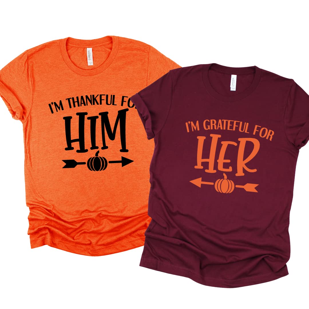 Amazon.com: Thankful For Him Grateful For Her Thanksgiving Couple ...