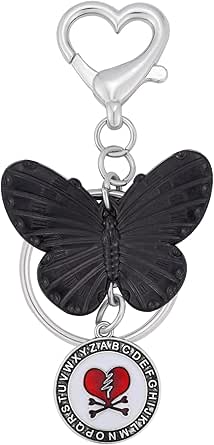 TUCEWP Y2k Butterfly Keychain Black Aesthetic Keychain Cute Acrylic Key ...