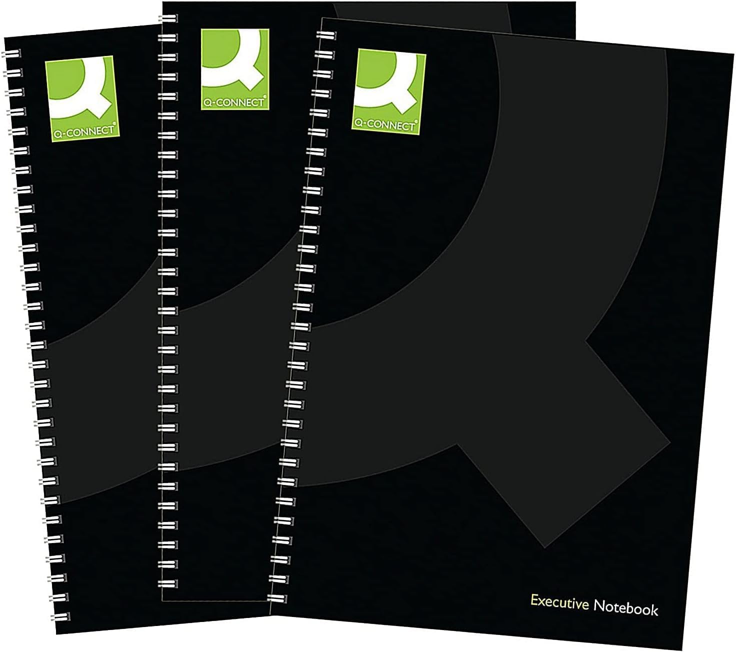 Q-Connect A5 Wirebound Book - Black, Pack of 3 : Amazon.co.uk ...