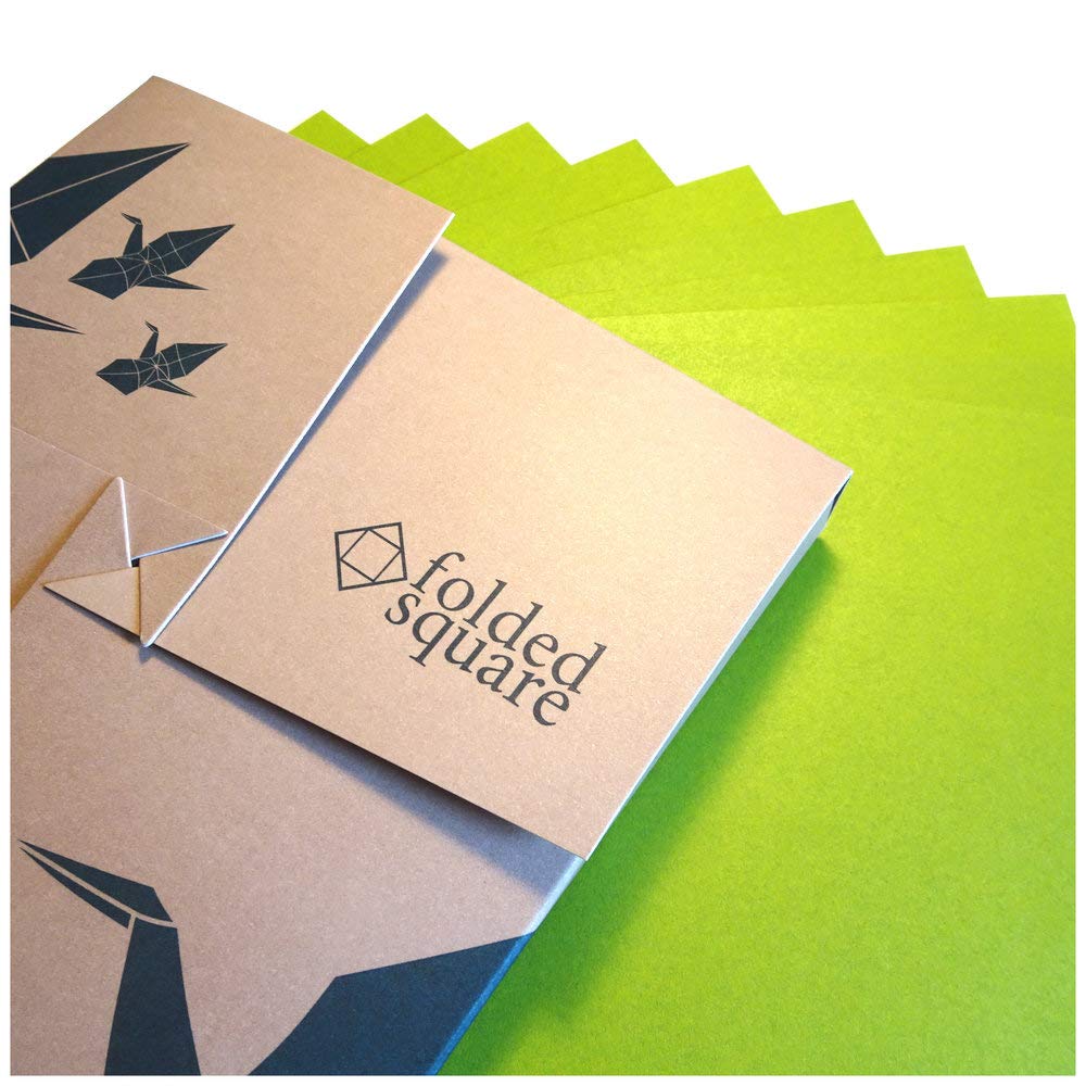 Folded Square Origami Paper 100 Sheet Set Pantone Green 390 Amazon folded-square-origami-paper-100-sheet-set-pantone-green-390-amazon