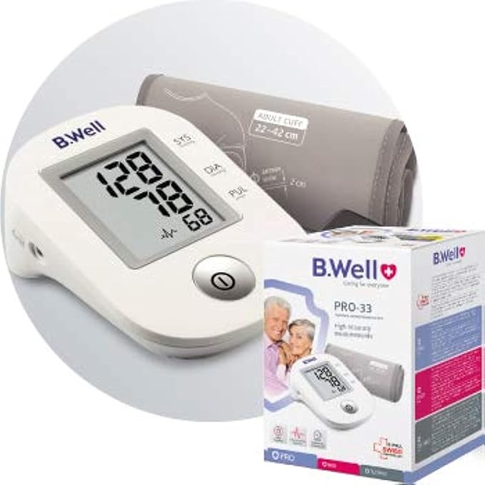 B.Well PRO-33 Automatic Blood Pressure Monitor 22cm - 32cm Size Medium Cuff : Amazon.ae ...