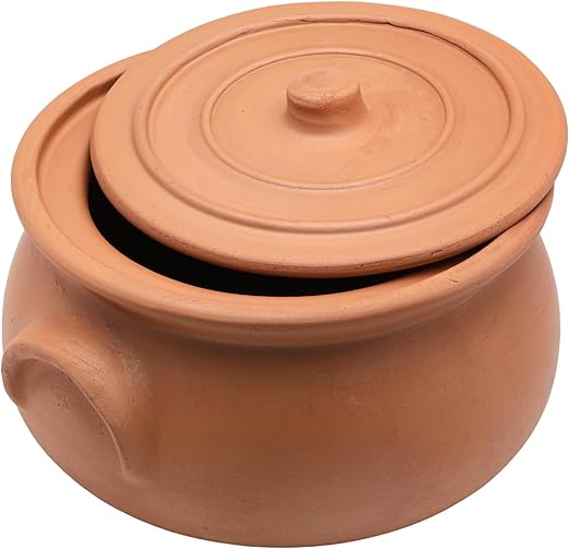 Amazon.com: Hakan Handmade Clay Pot with Lid, Natural Unglazed Earthen ...