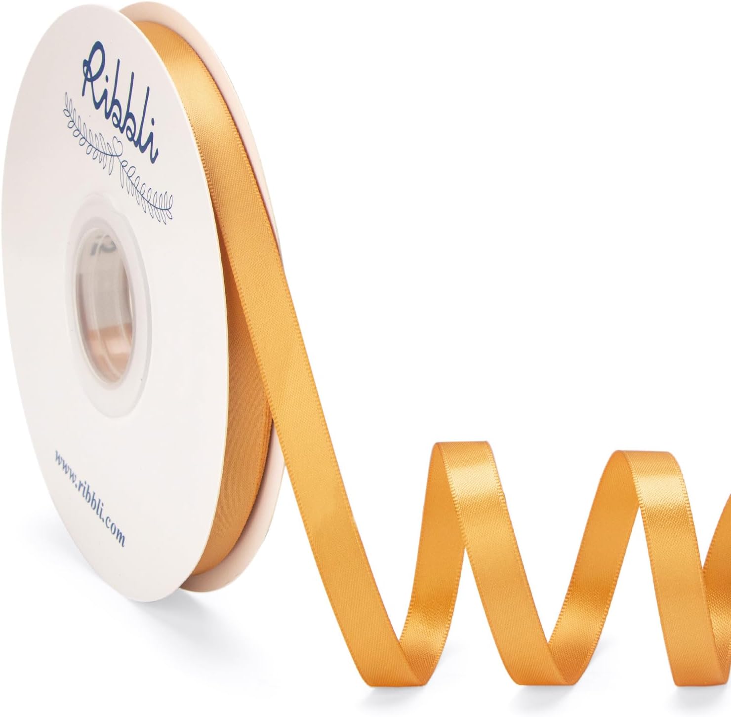 Amazon.com: Ribbli Old Gold Satin Ribbon Double Faced Satin 3/8 Inch x ...