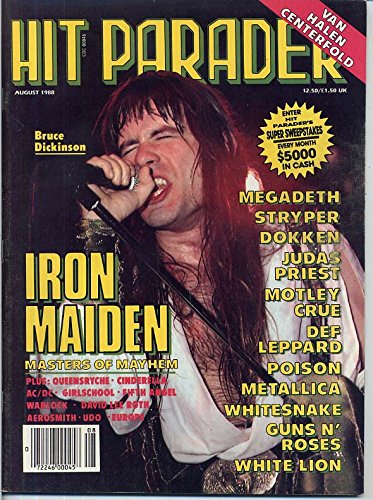 Hit Parader Magazine IRON MAIDEN Bruce Dickinson VAN HALEN Joey Tempest ...