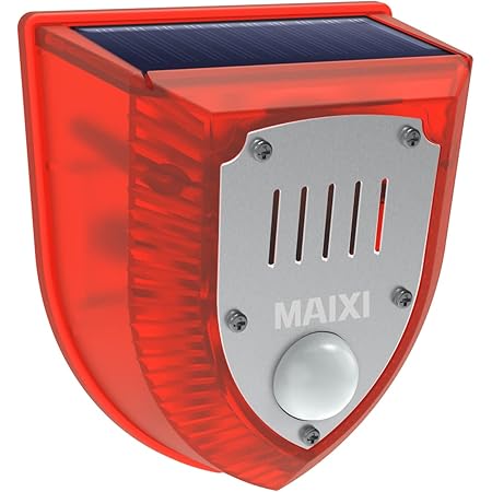 Amazon.com: Solar Sound & Light Alarm Motion Sensor 110 Decibels Siren ...