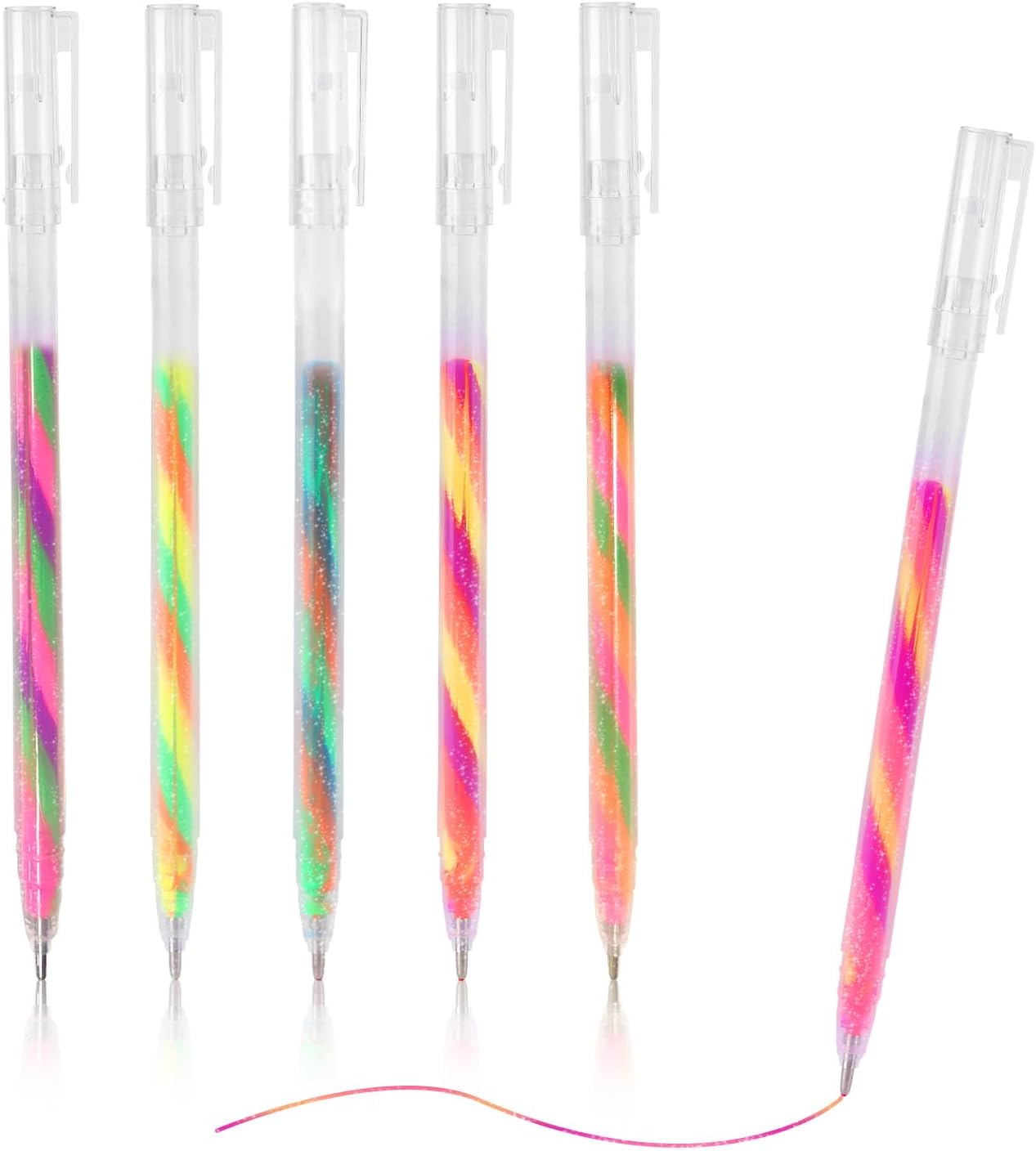 Amazon.com: NiArt Retractable Rainbow Gel Ink Pens 12-Pack for School ...