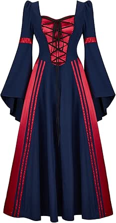 Amazon.com: Unigait Renaissance Dress Women Medieval Dress Costume ...