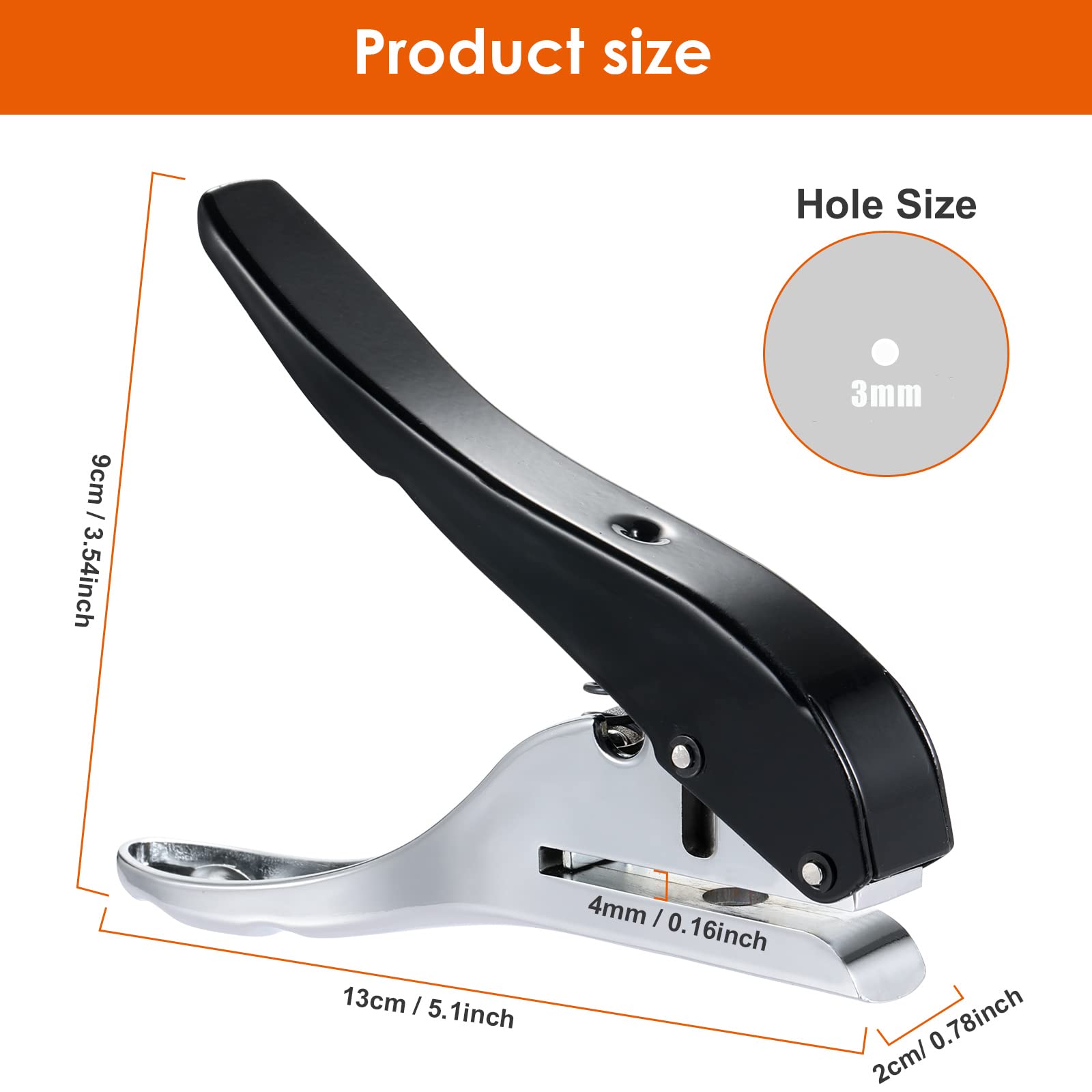 Snapklik.com : Hole Punch 1/8 Inch-3mm Single Hole Punch,Heavy Duty Hole Puncher Single,Paper ...