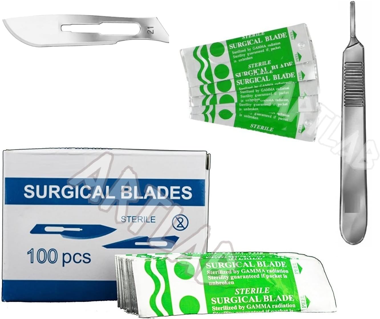 Amazon.com: ArtLab Pack of 100 Surgical Blades #10, Carbon Steel ...