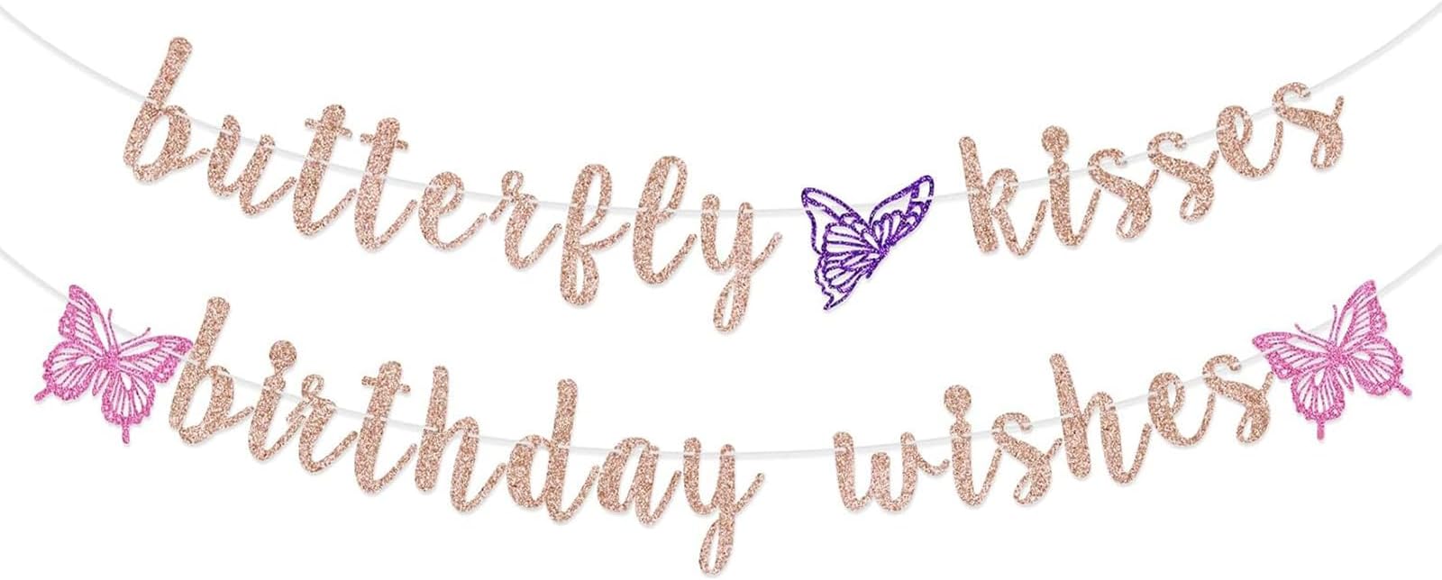 Amazon.com: BIEUFBJI Butterfly Birthday Decorations Butterfly Birthday ...