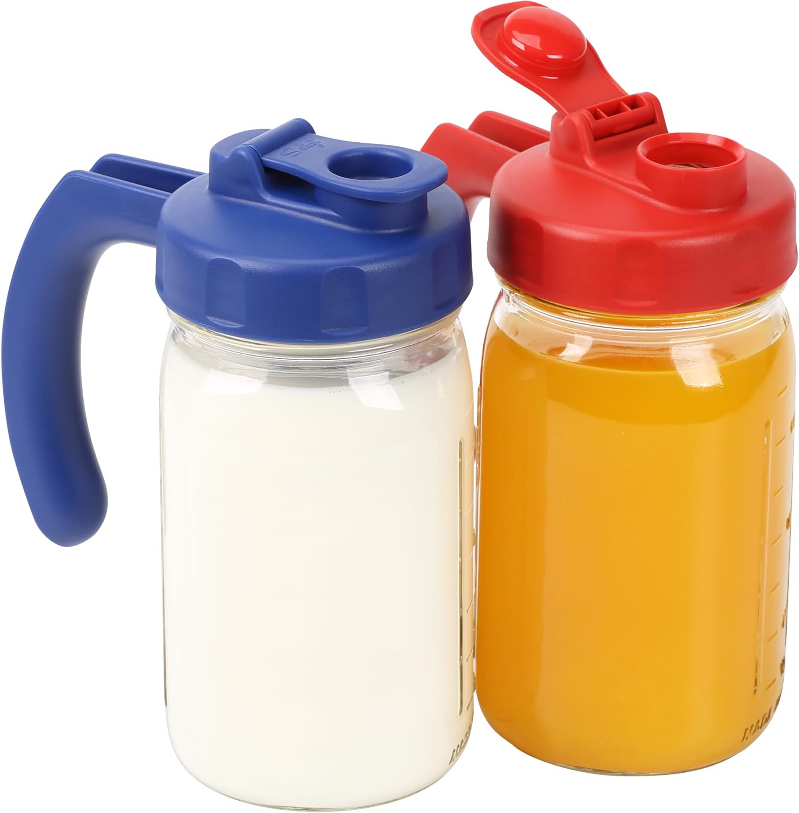 Amazon.com: 2 Pack Wide Mouth Mason Jar Pouring Spout Lid with Handle ...