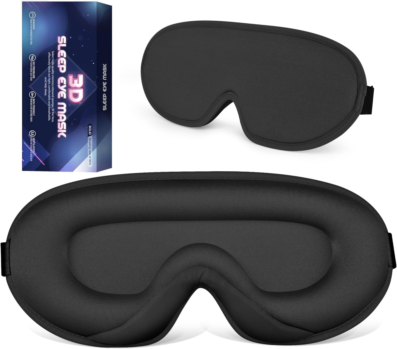 Amazon.com: AMAZKER Sleep Eye Mask for Men Women, 3D Contoured Cup ...