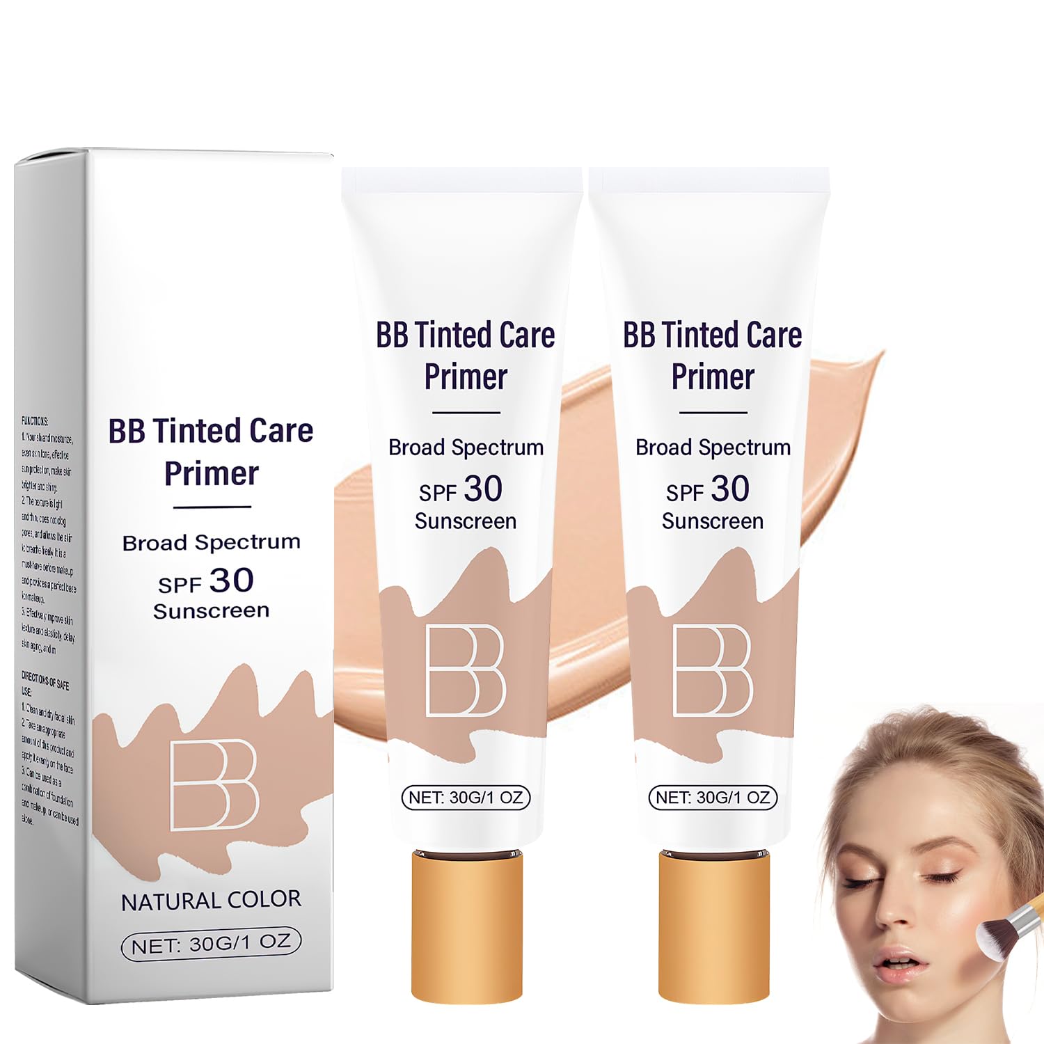 Amazon.com: 2Pcs BB Blur Tinted Moisturizer SPF 30, BB Cream Tinted Moisturizer with Broad ...