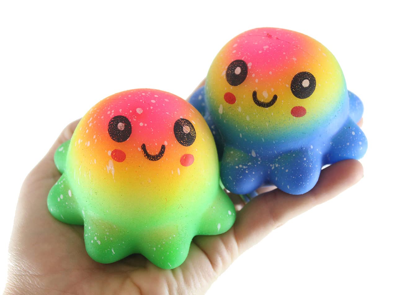 Amazon.com: 2 Soft Octopus Stress Balls - Soft Cream Doh Filled Stress ...