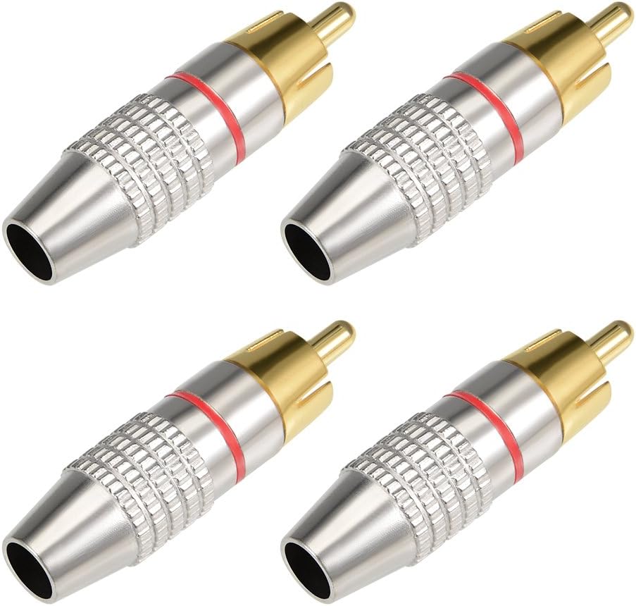 Amazon.com: uxcell RCA Male Gold Video Adapter Connectors Jack 4pcs ...