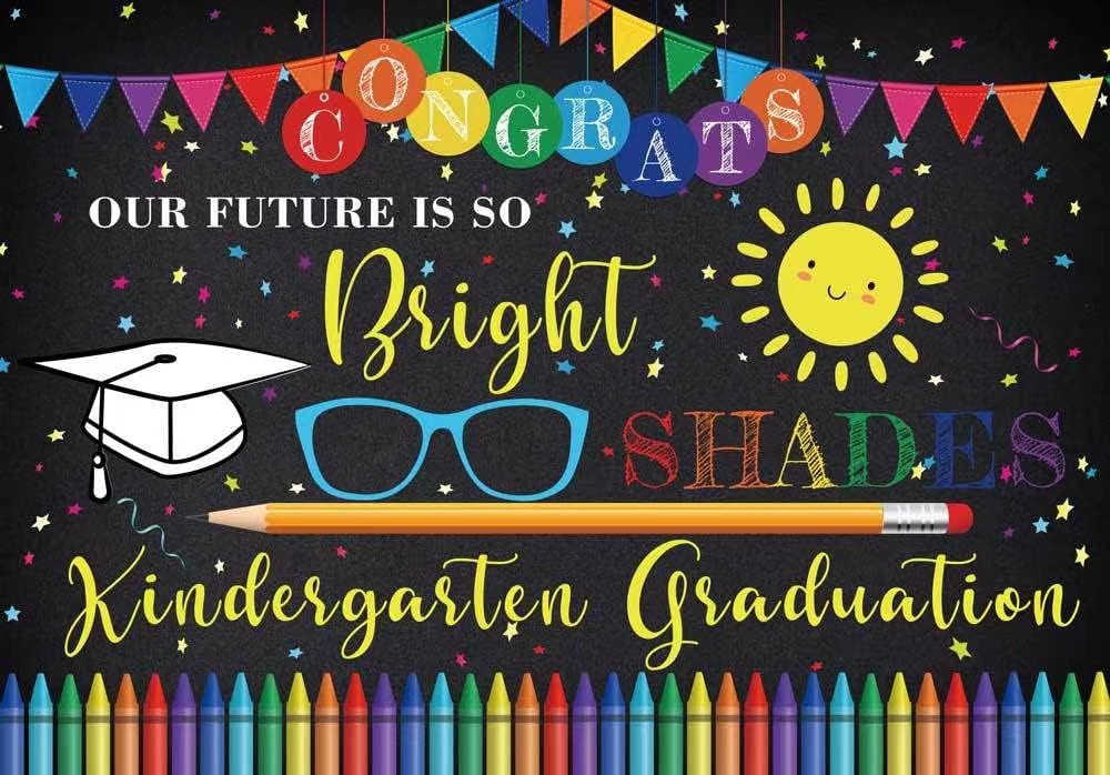 Amazon.com : Msocio 7x5ft Polyester Kindergarten Graduation Backdrop ...