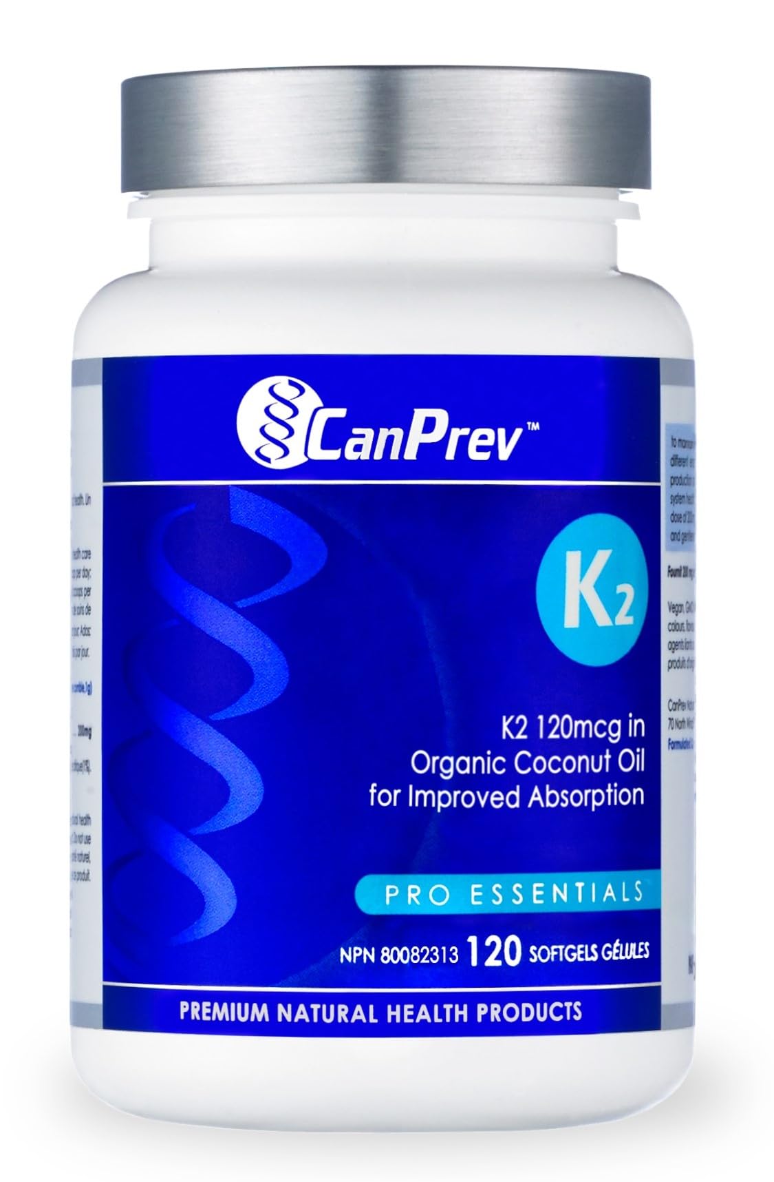 CanPrev K2 | 120 softgels l K2 Supplement with Organic Coconut Oil ...