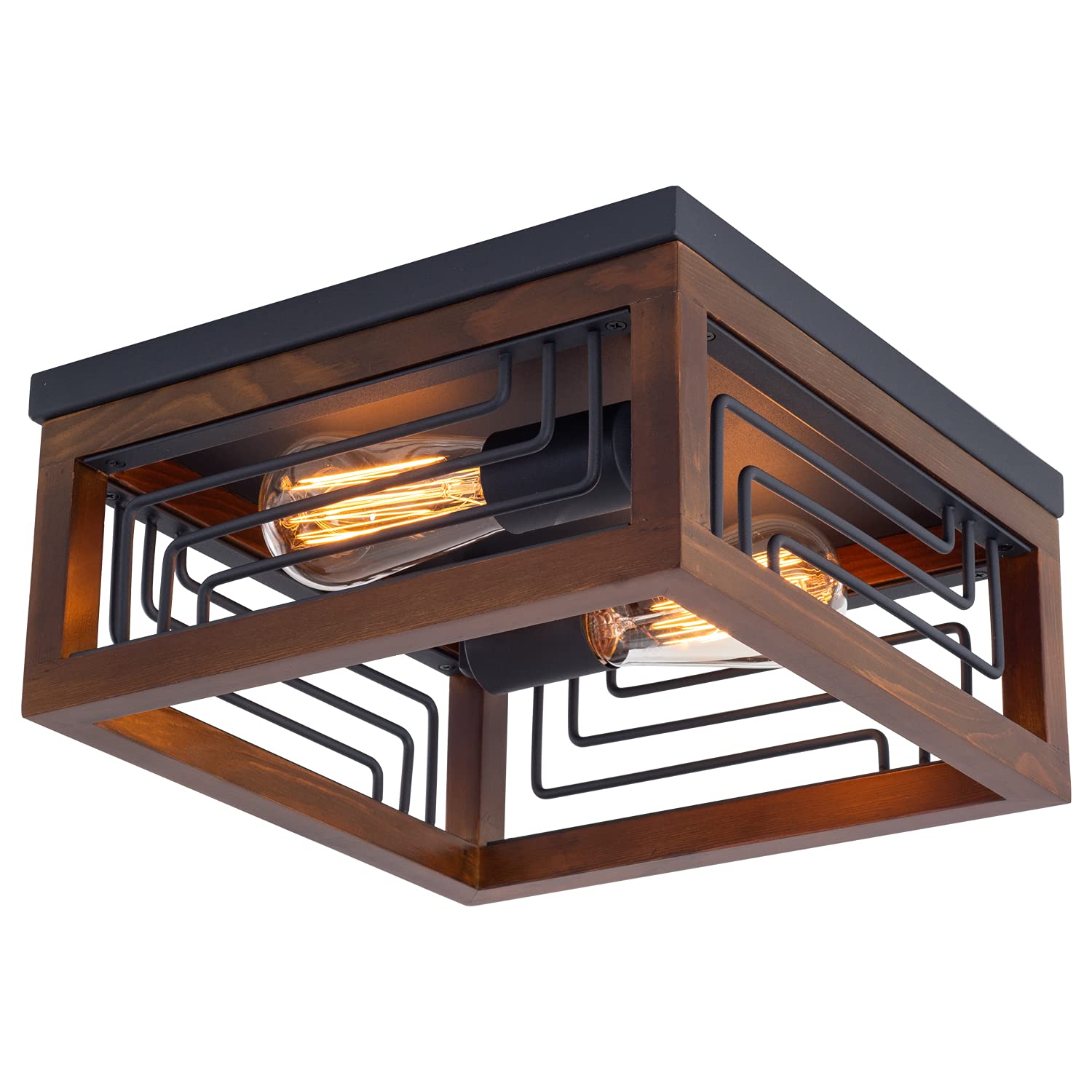 Fanyate Farmhouse Flush Mount Ceiling Light Fixture Rustic Vintage ...